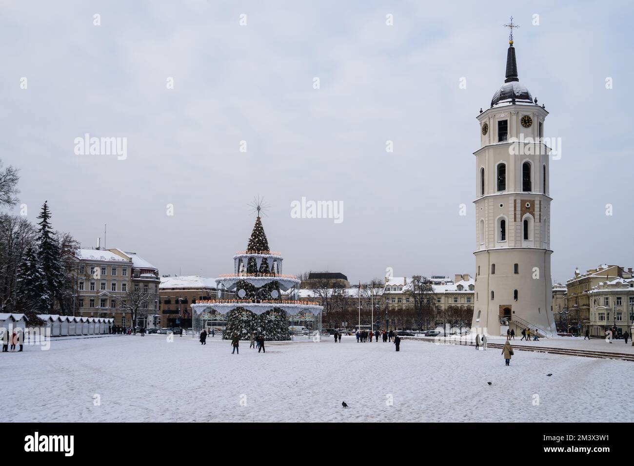 Vilnius, Lithuania - December 15, 2022: Beautiful decorated Christmas ...