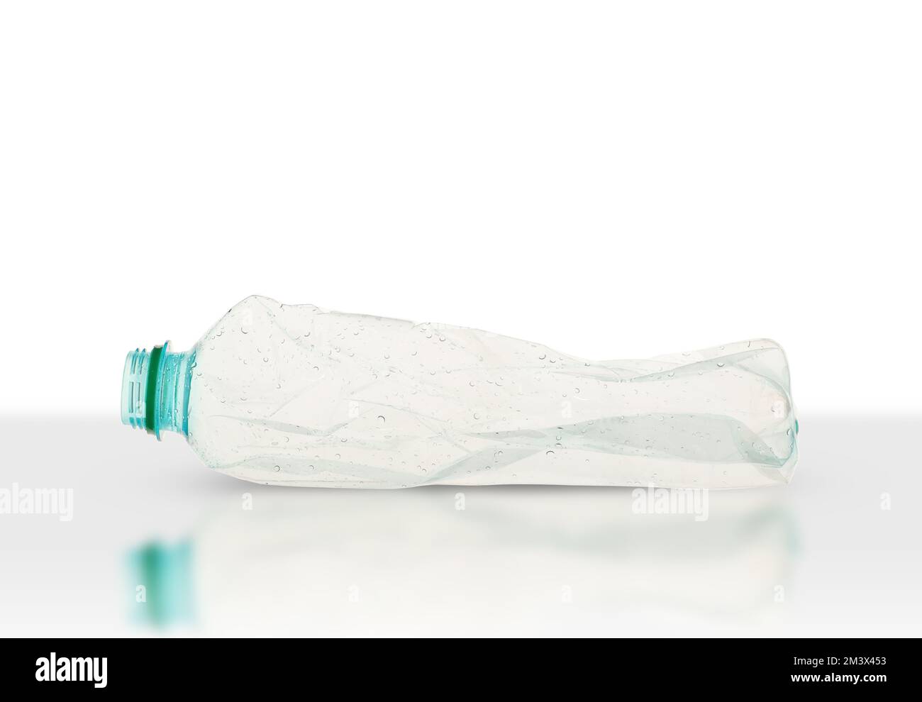 empty plastic water bottle horizontally isolated on white background ...