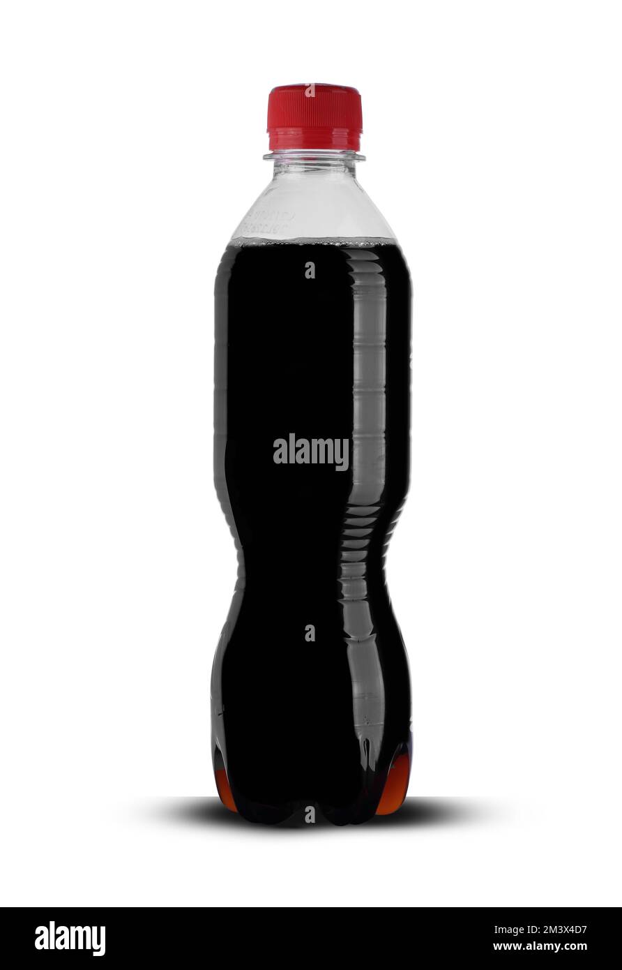 small plastic bottle with cola on a white background Stock Photo - Alamy