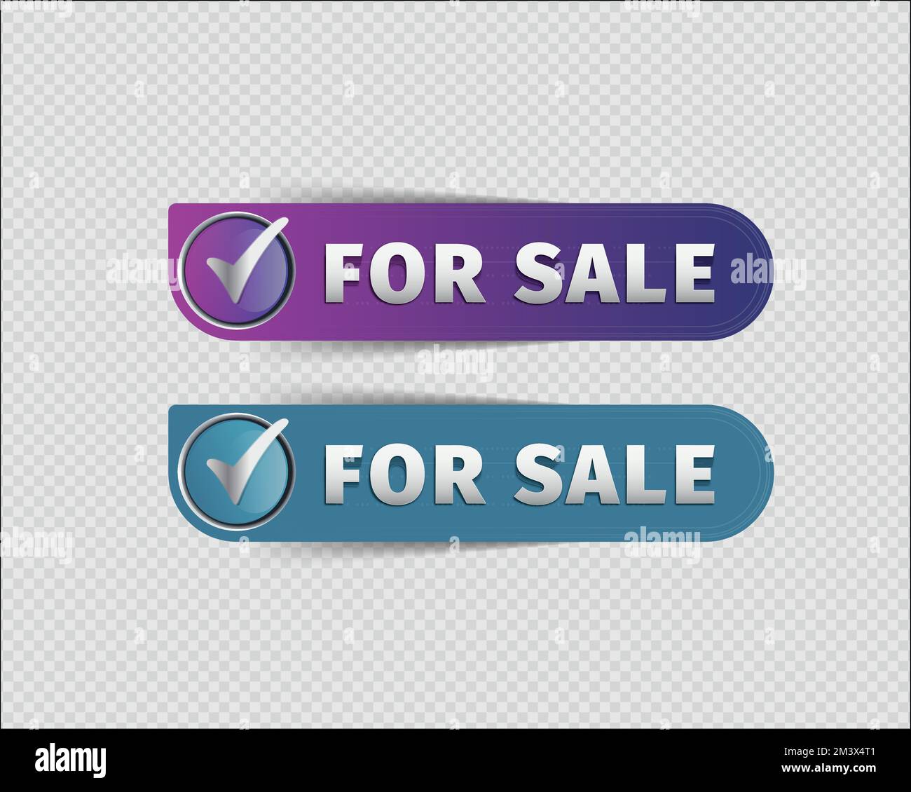 Sale themed vector with for sale text and a tick mark on blue and ...