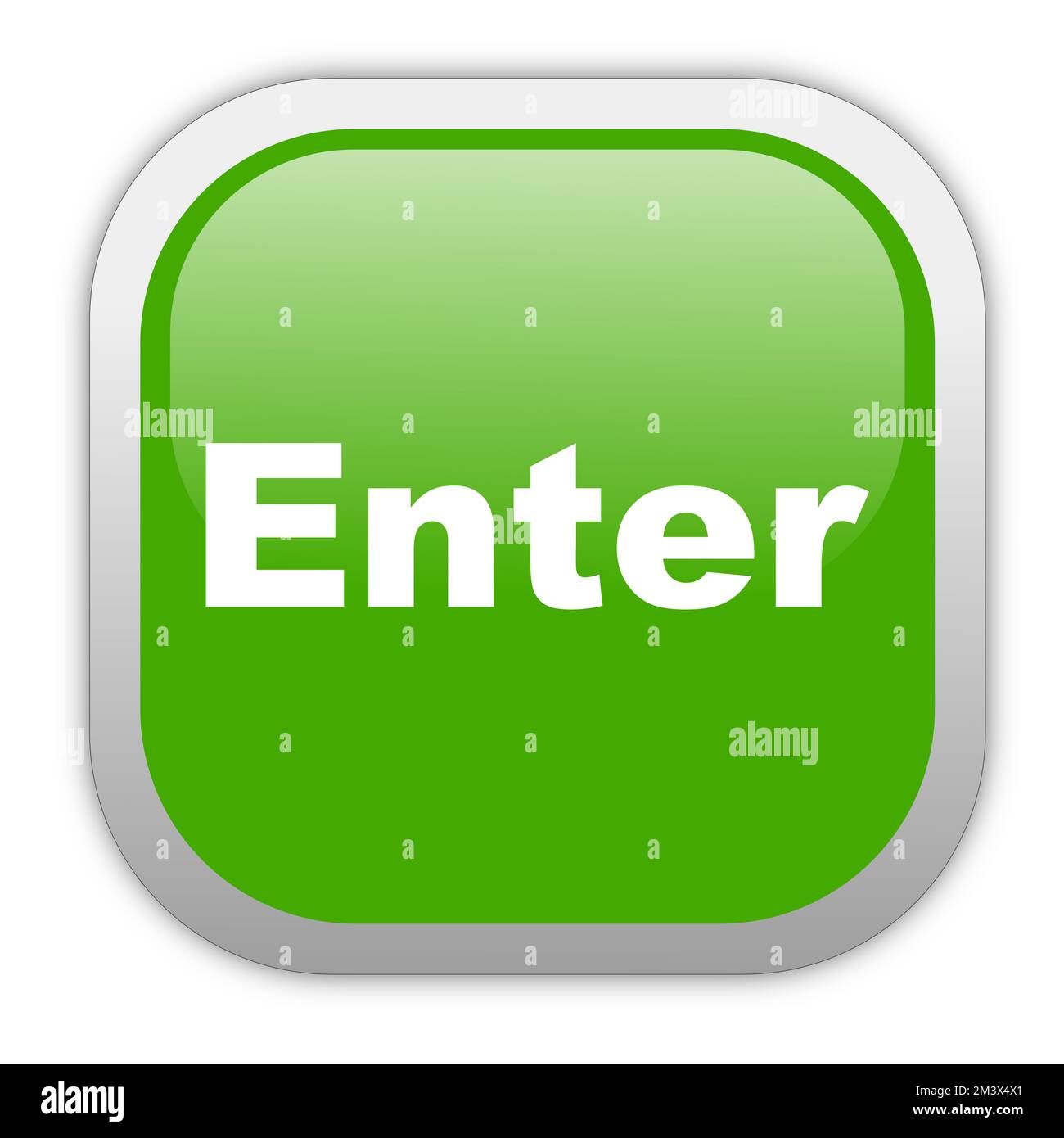 green enter button isolated on white background Stock Photo - Alamy