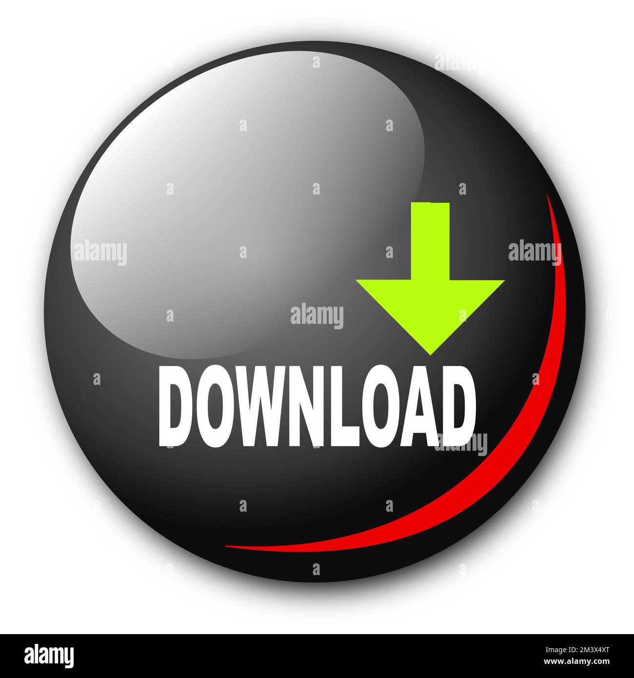 gray button for downloading data on a white background Stock Photo - Alamy