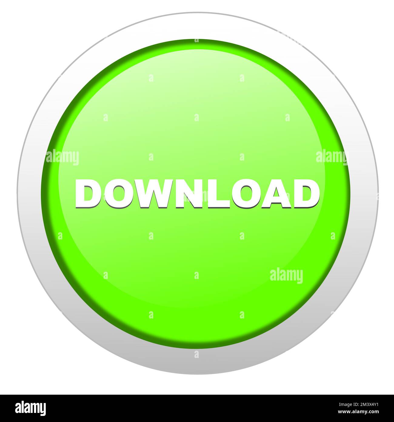 green download button on white background Stock Photo - Alamy