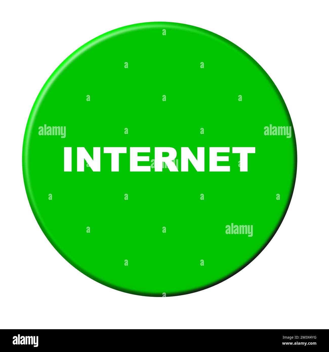 green internet button on white background Stock Photo - Alamy
