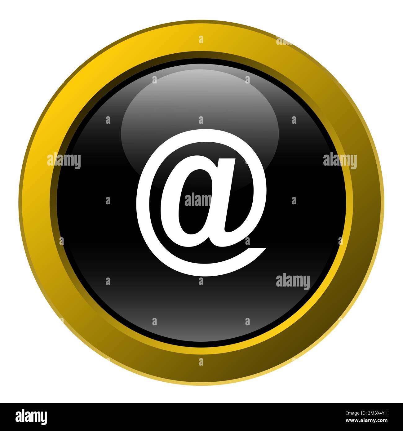 black email button on white background Stock Photo - Alamy