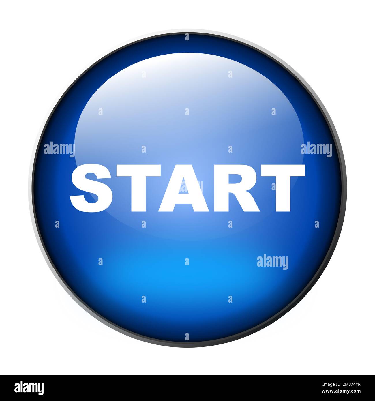 blue start button over white background Stock Photo - Alamy