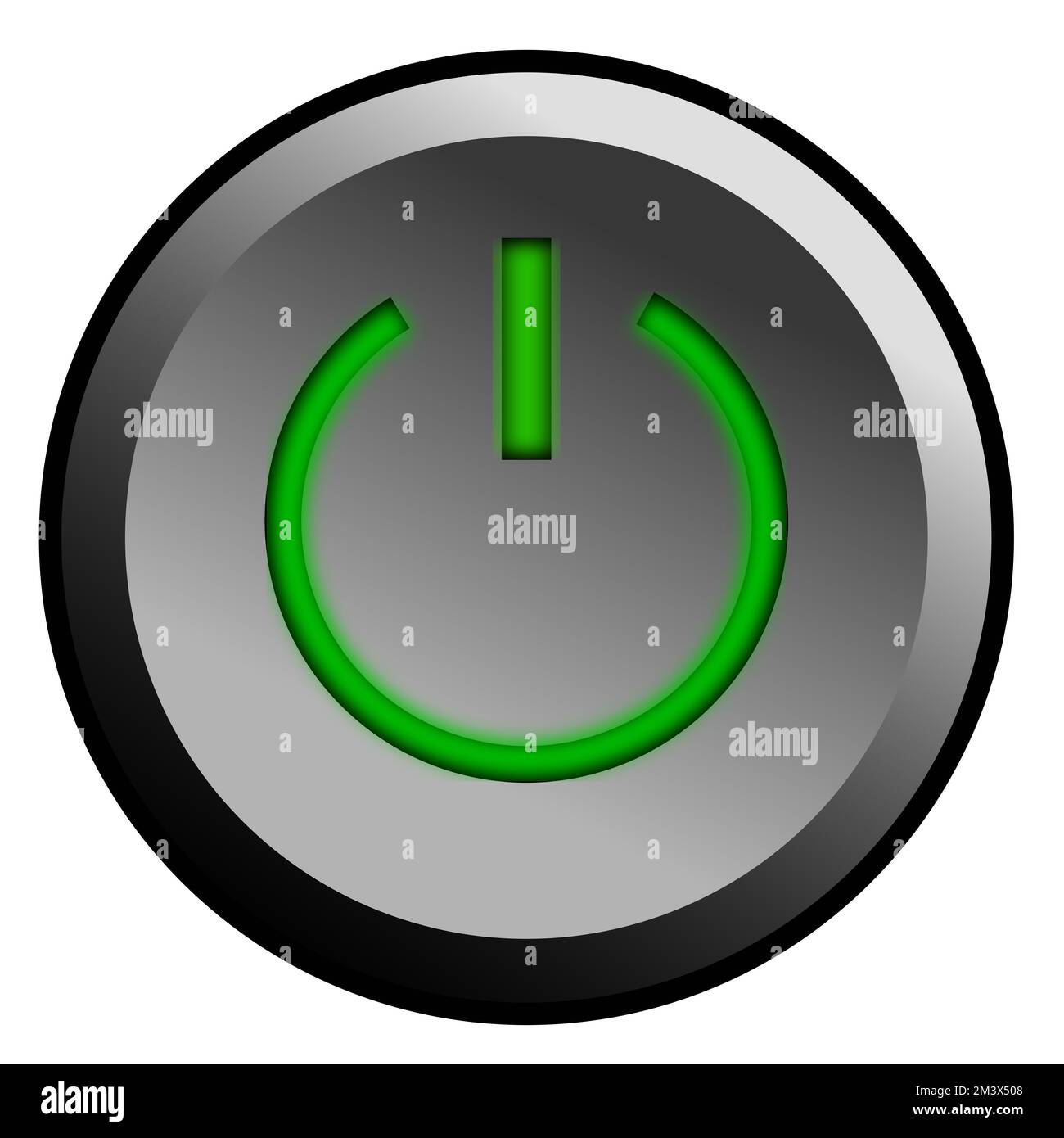 gray power button on white background Stock Photo - Alamy