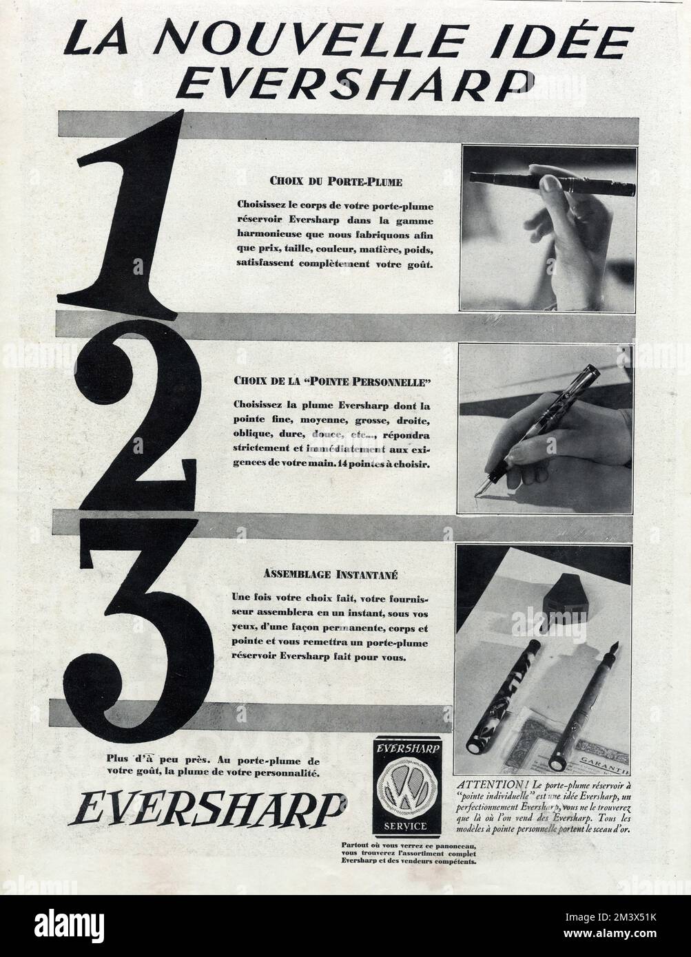 Publicité ancienne LA NOUVELLE IDÉE EVERSHARP Stock Photo - Alamy
