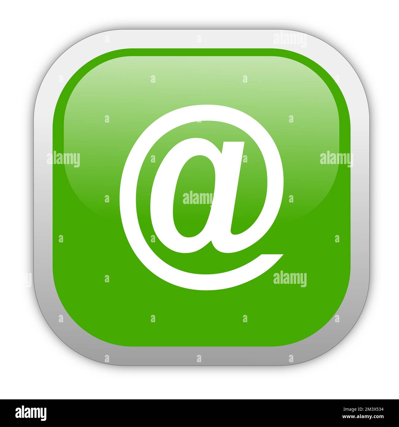 green mail button on white background Stock Photo - Alamy