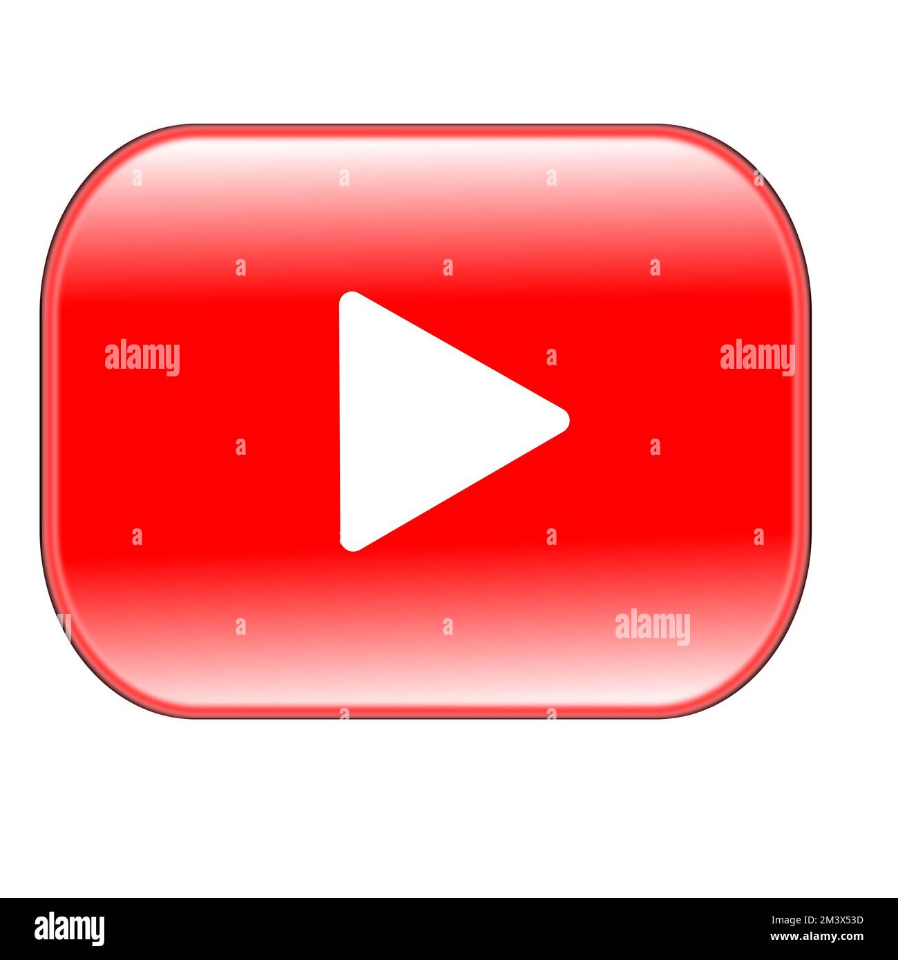 red play button isolated on white background Stock Photo - Alamy