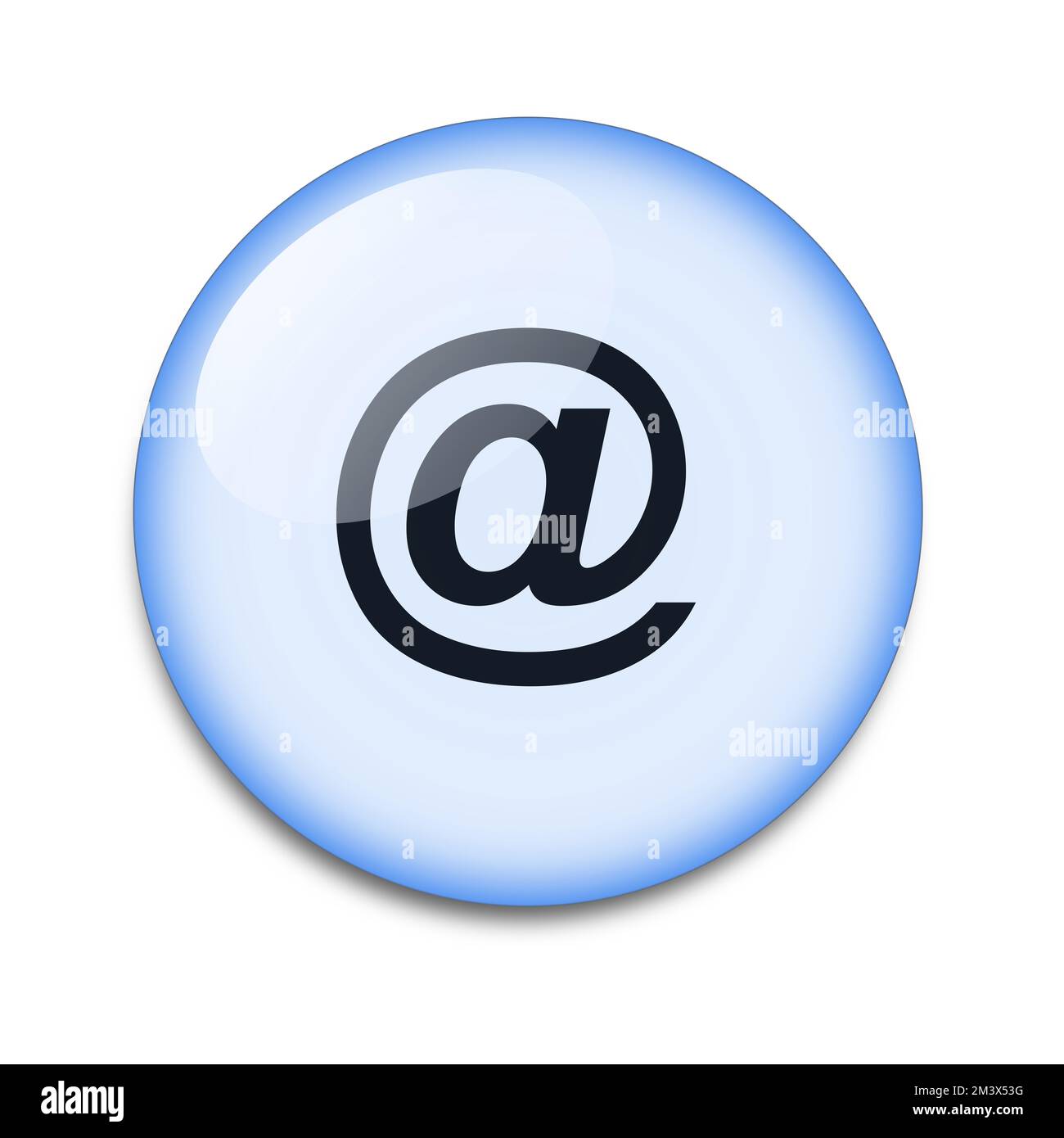 blue button for internet mail on a white background Stock Photo - Alamy