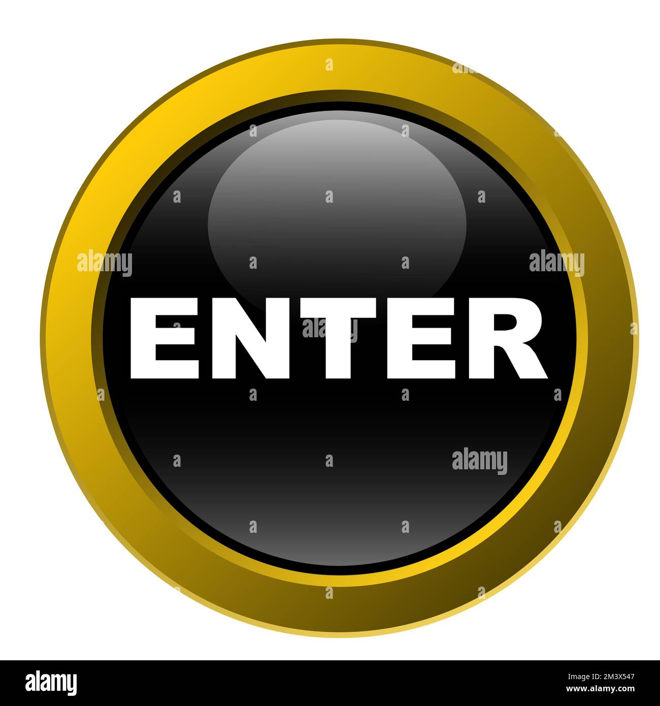 black button with the white word enter on a white background Stock ...
