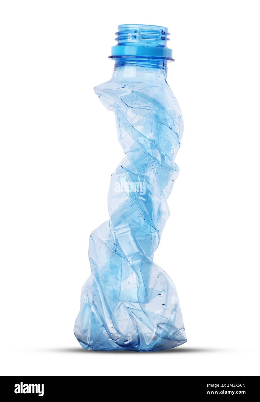 crumpled small plastic water bottle on white background Stock Photo - Alamy