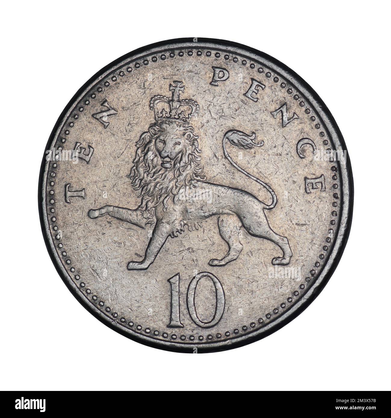 ten pence english coin isolated on white background Stock Photo - Alamy