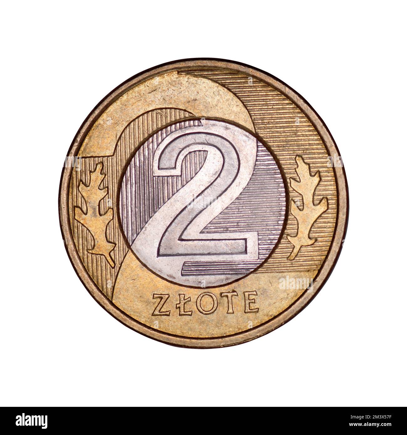 Polish two coin on a white background Stock Photo - Alamy