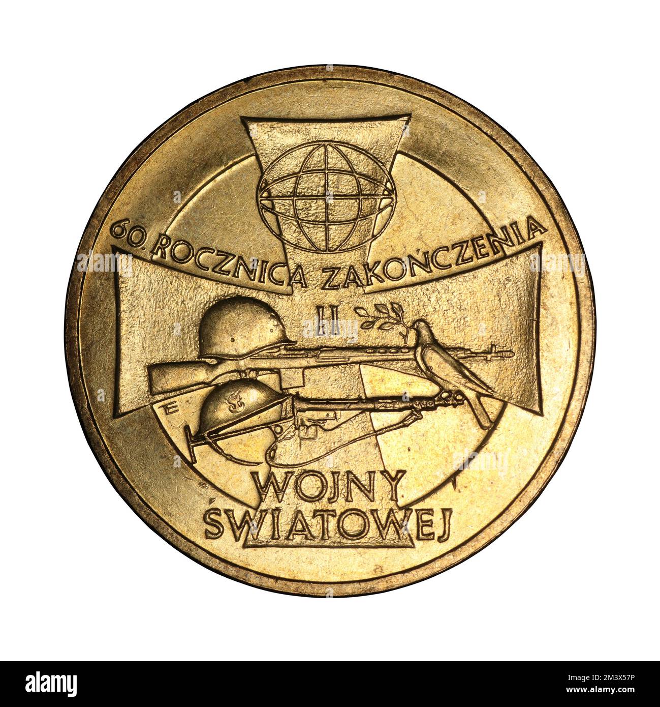 Polish commemorative coin on a white background Stock Photo - Alamy