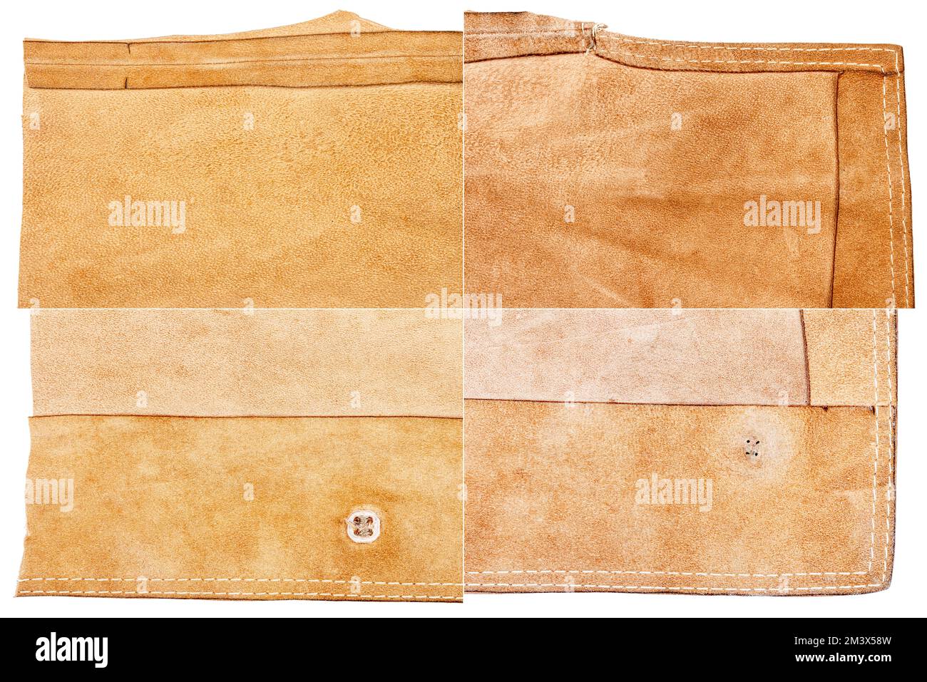 Collection of brown leather textures isolated on white background ...