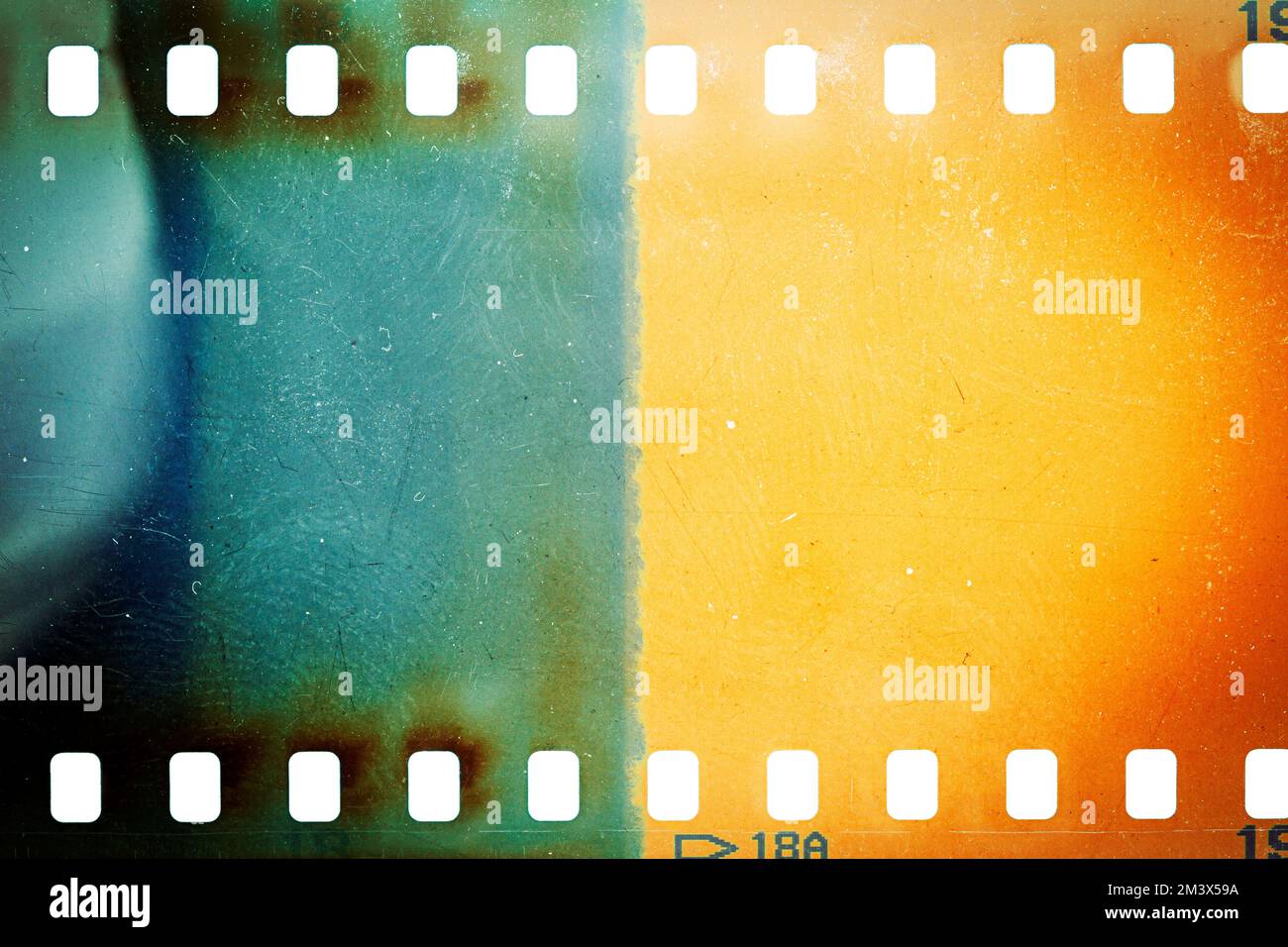 Dusty and grungy 35mm film texture or surface. Perforated scratched ...
