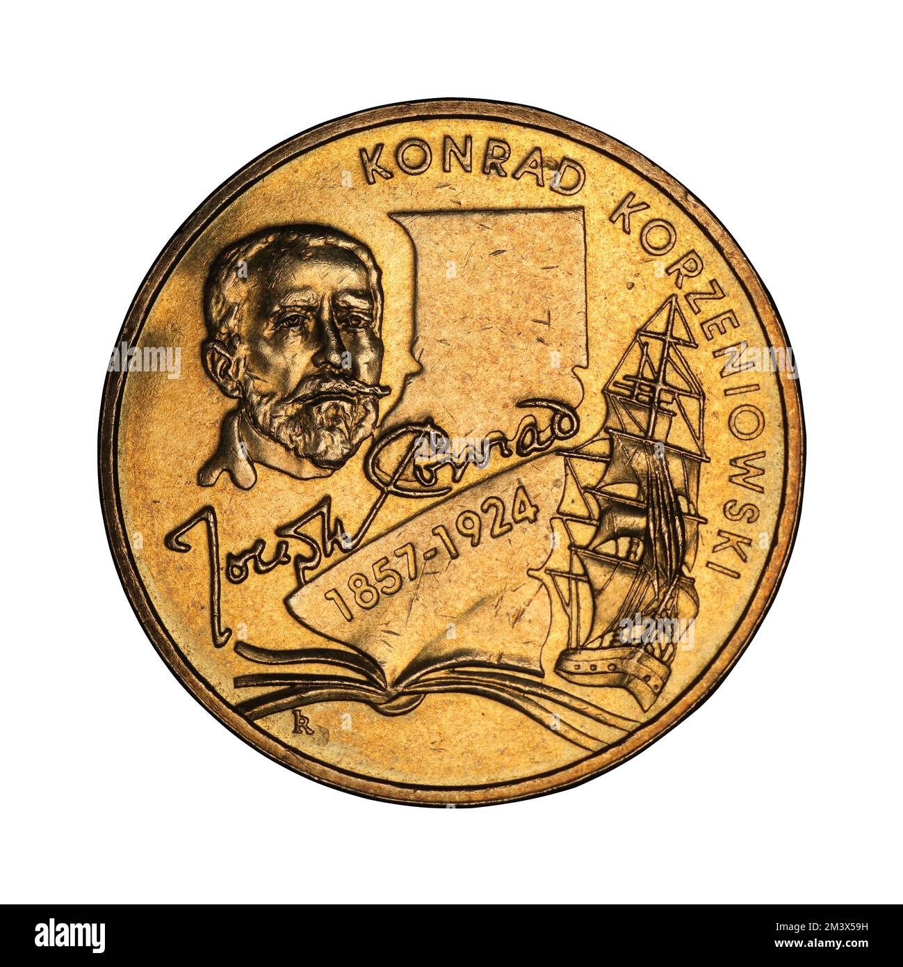 Polish commemorative coin on a white background Stock Photo - Alamy