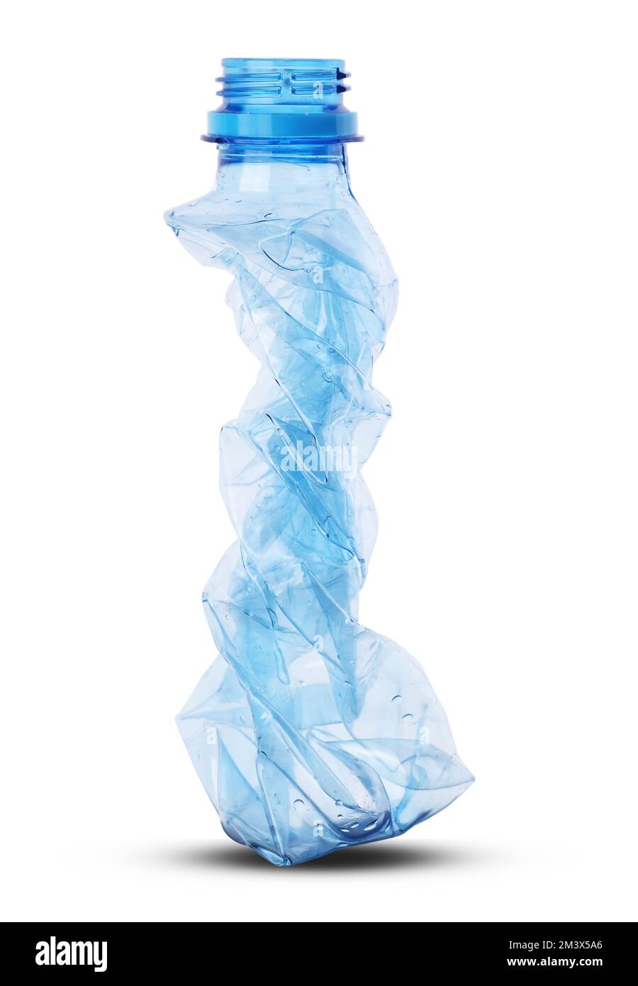 crumpled small plastic water bottle on white background Stock Photo - Alamy
