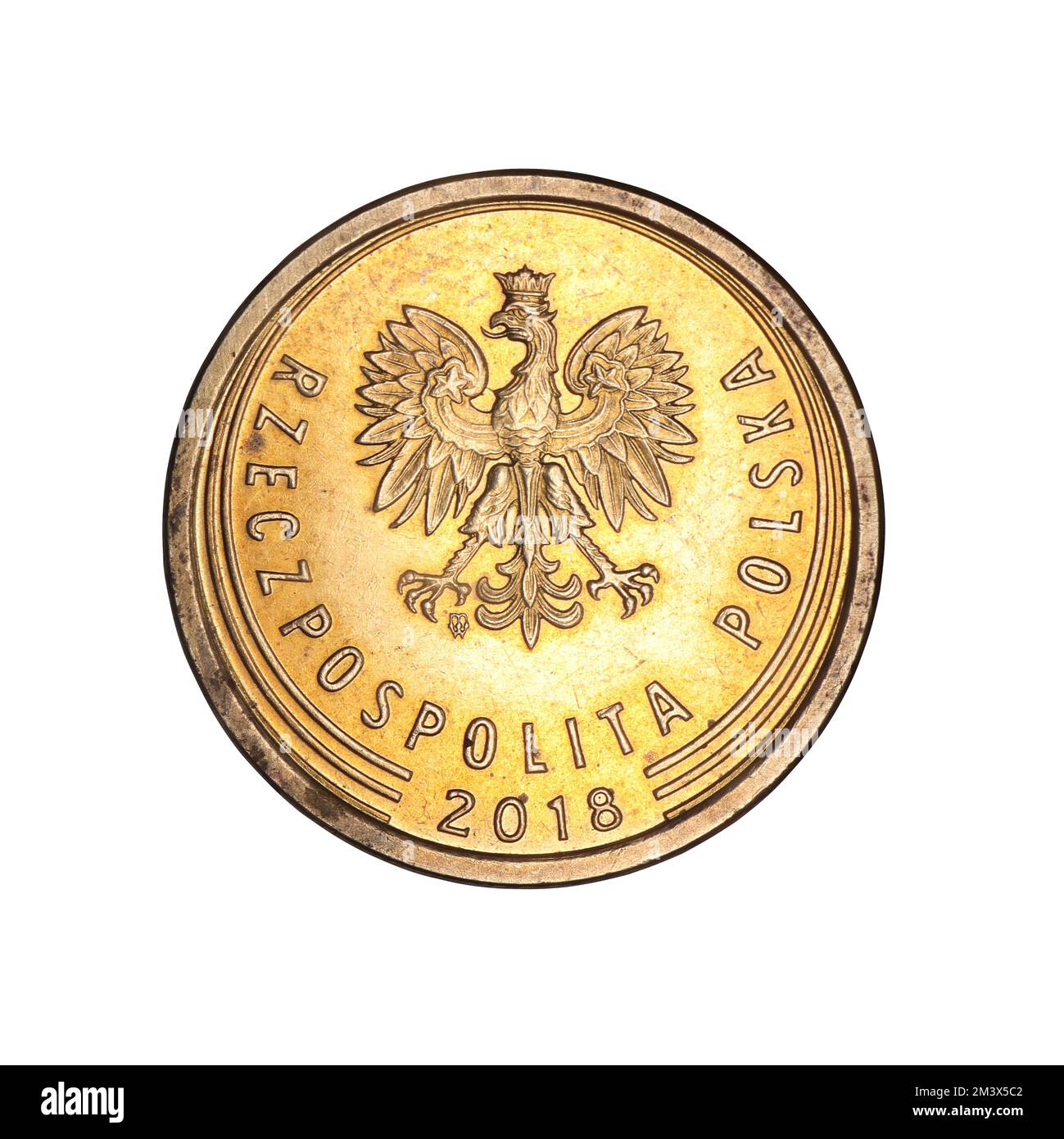 polish small dime isolated on white background Stock Photo - Alamy