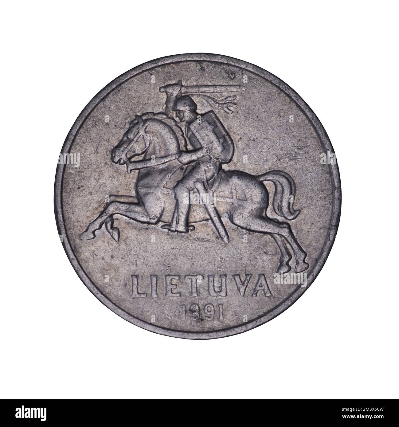Lithuanian coin of two cents on a white background Stock Photo - Alamy