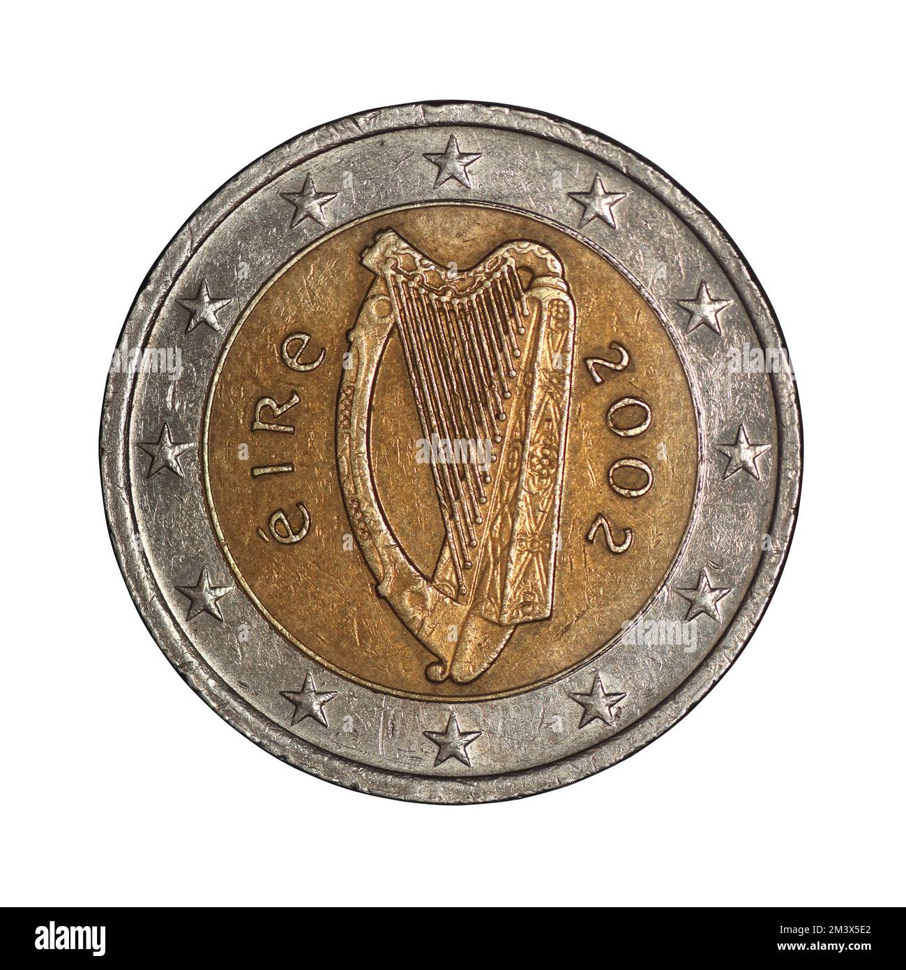 two euro coin on white background Stock Photo - Alamy