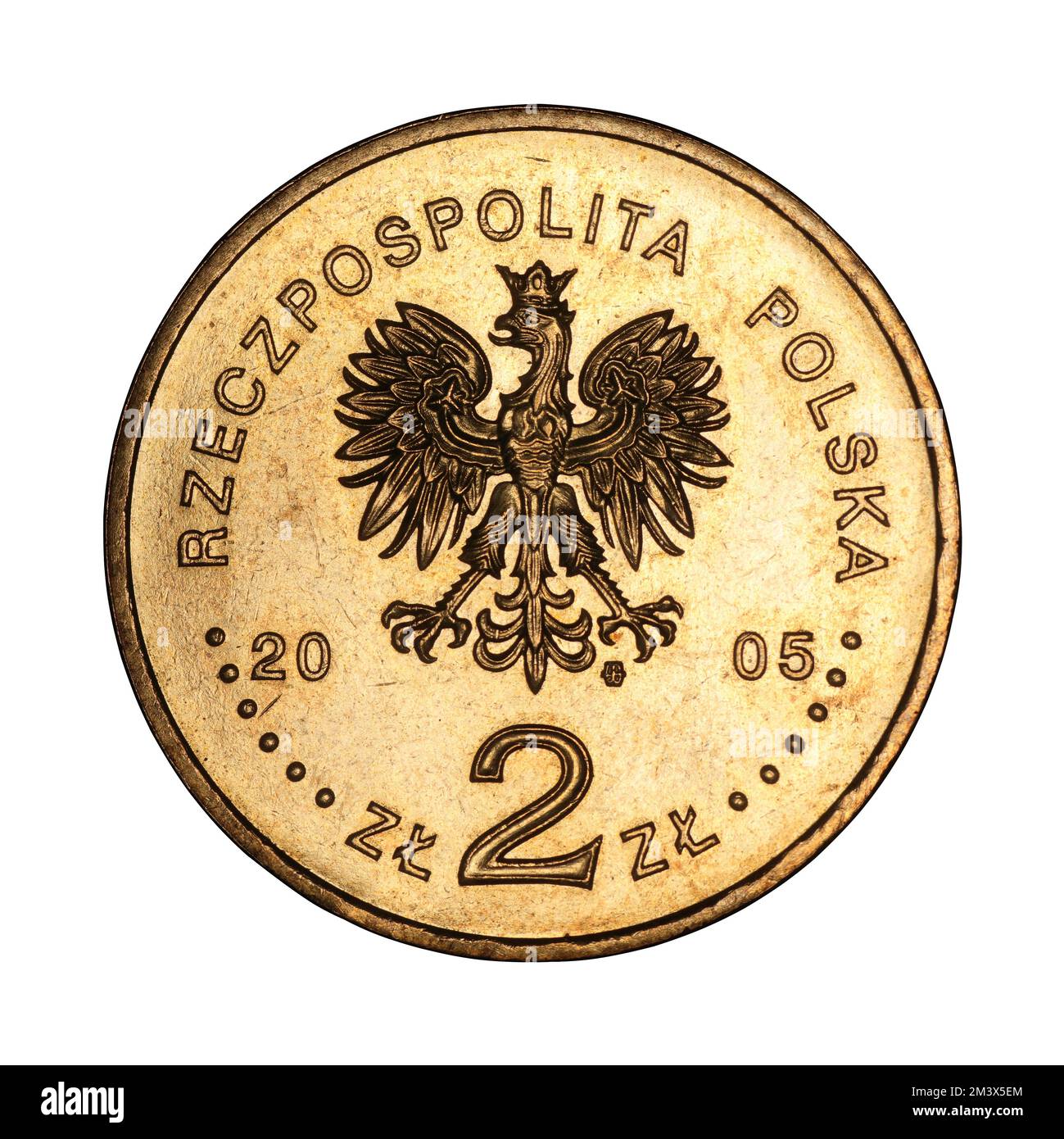 Polish commemorative coin on a white background Stock Photo - Alamy