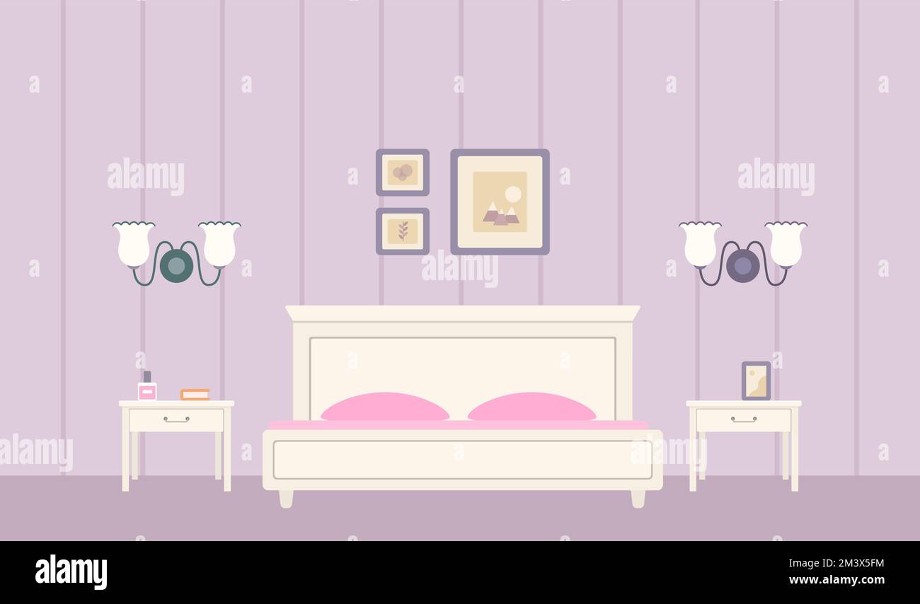 Bedside table in cozy Stock Vector Images - Alamy