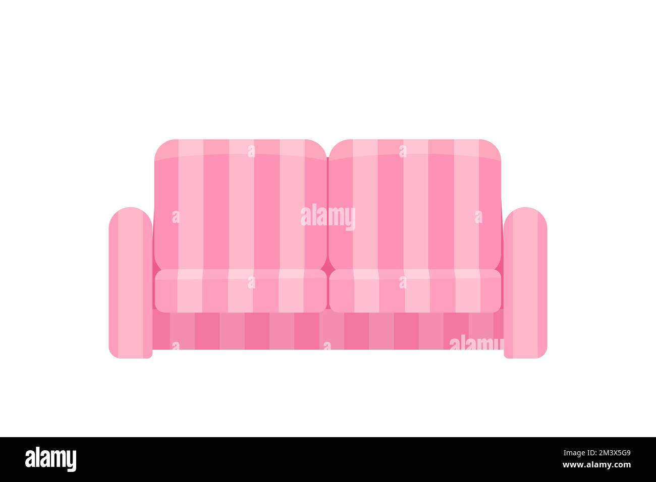 Cozy pink striped sofa isolated on white background Stock Vector Image & Art - Alamy