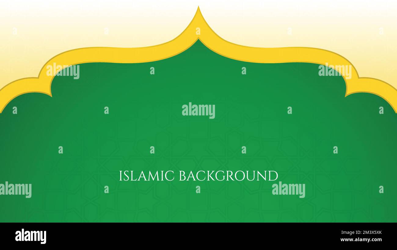 A vector illustration of an Islamic green background Stock Vector Image ...