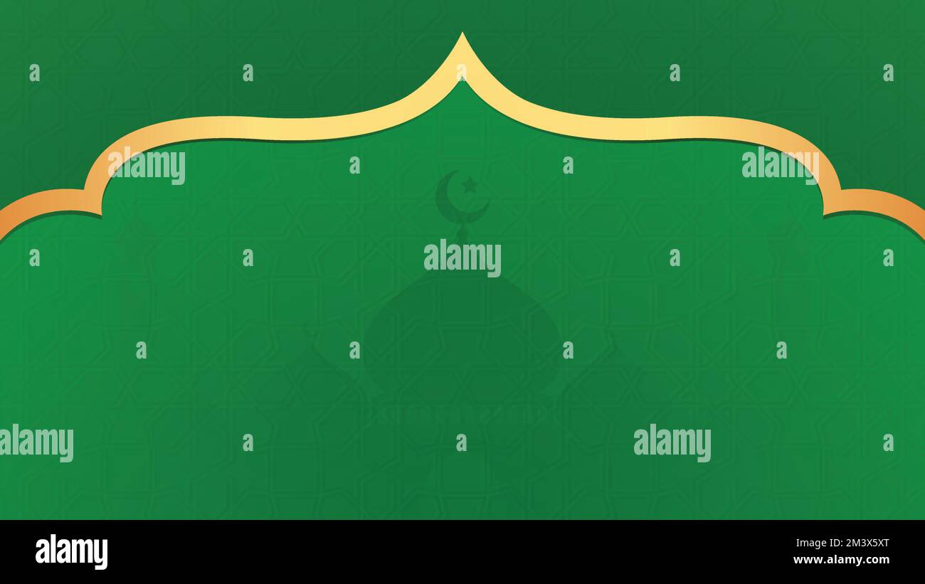 A vector illustration an Islamic Mosque shadow green background Stock ...