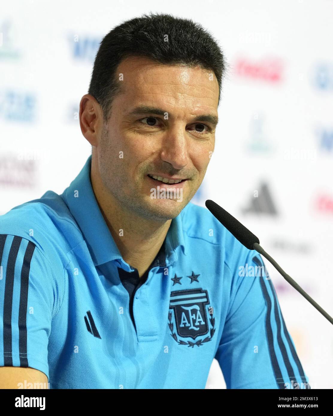 Argentina manager Lionel Scaloni during a press conference at the Main ...