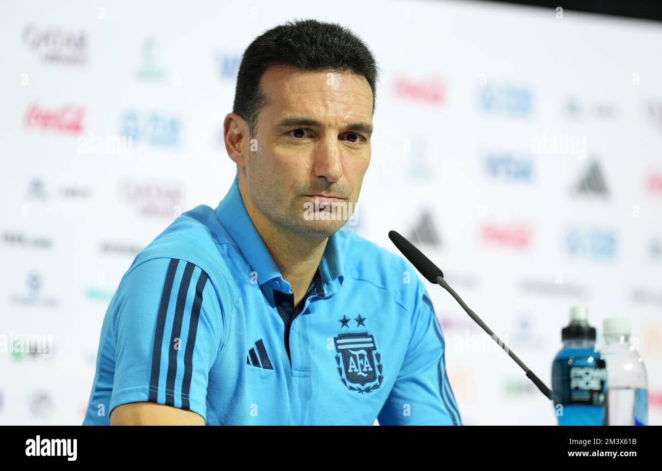 Argentina manager Lionel Scaloni during a press conference at the Main ...