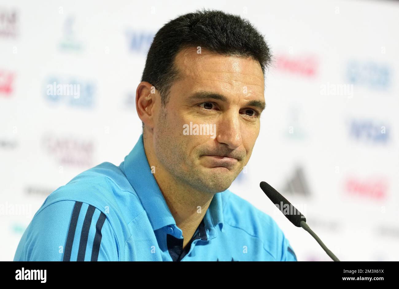 Argentina manager Lionel Scaloni during a press conference at the Main ...