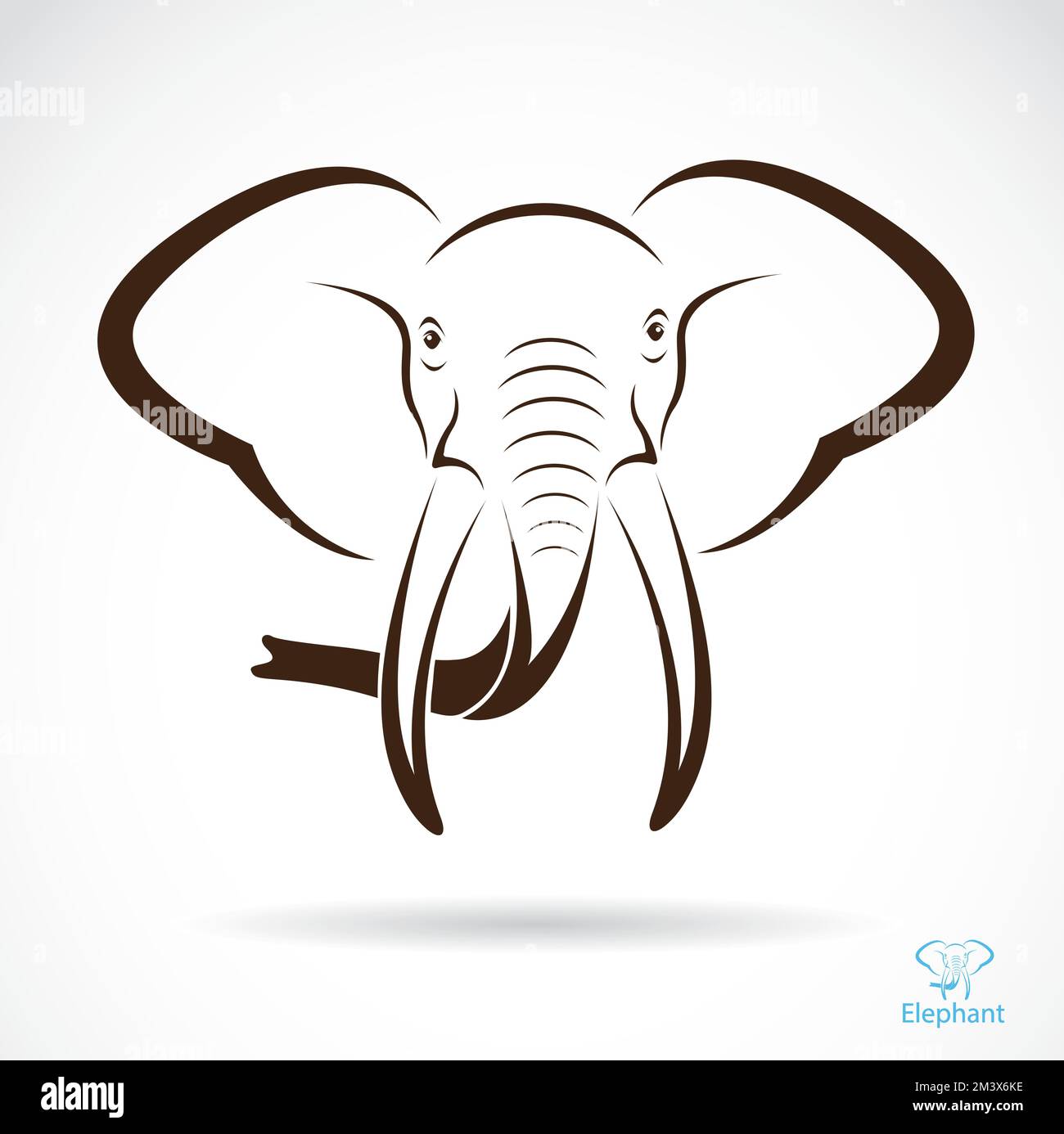 Vector image of an elephant head. Easy editable layered vector ...