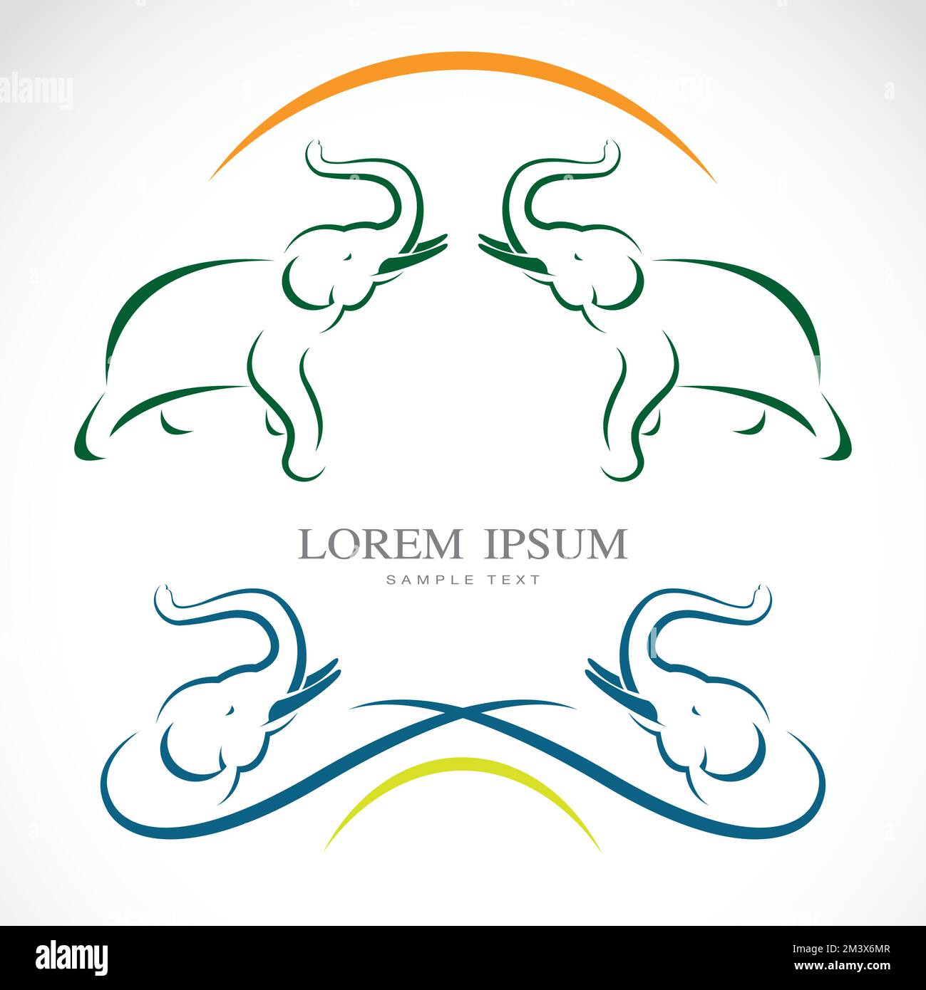 Vector image of an elephant on a white background. Easy editable ...