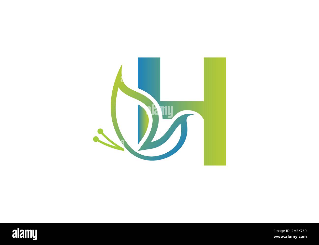 this is a letter H butterfly symbol logo design Stock Vector Image ...