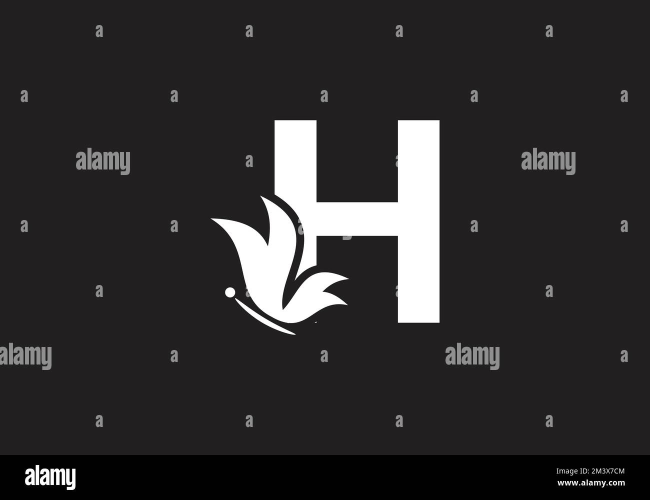 This Is A Letter H Butterfly Symbol Logo Design Stock Vector Image