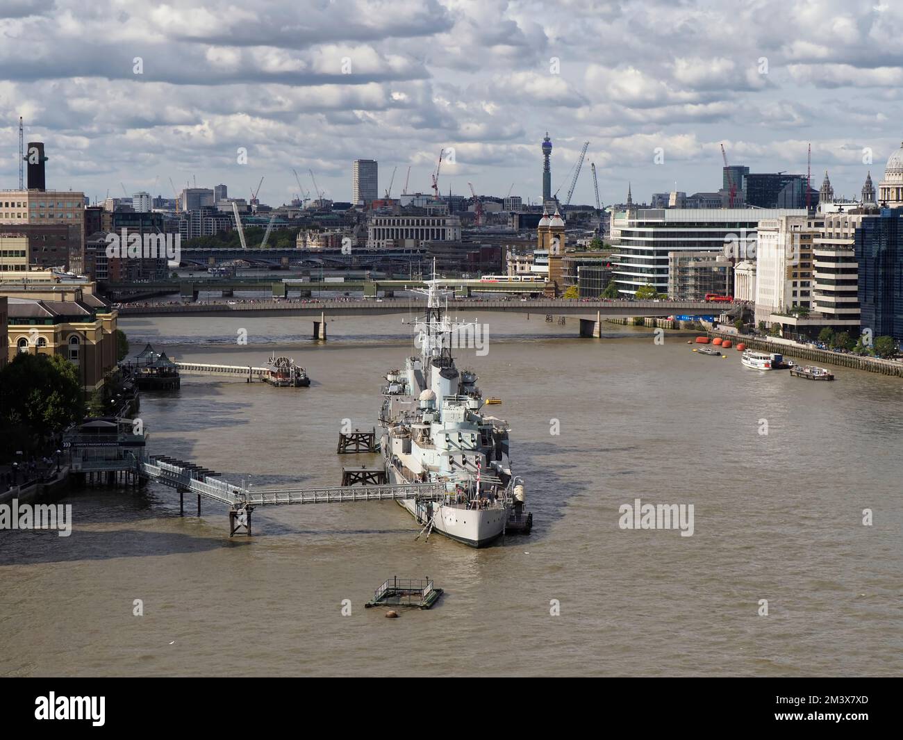 HMS Belfast, a Royal Navy Town class light cruiser, now a floating ...