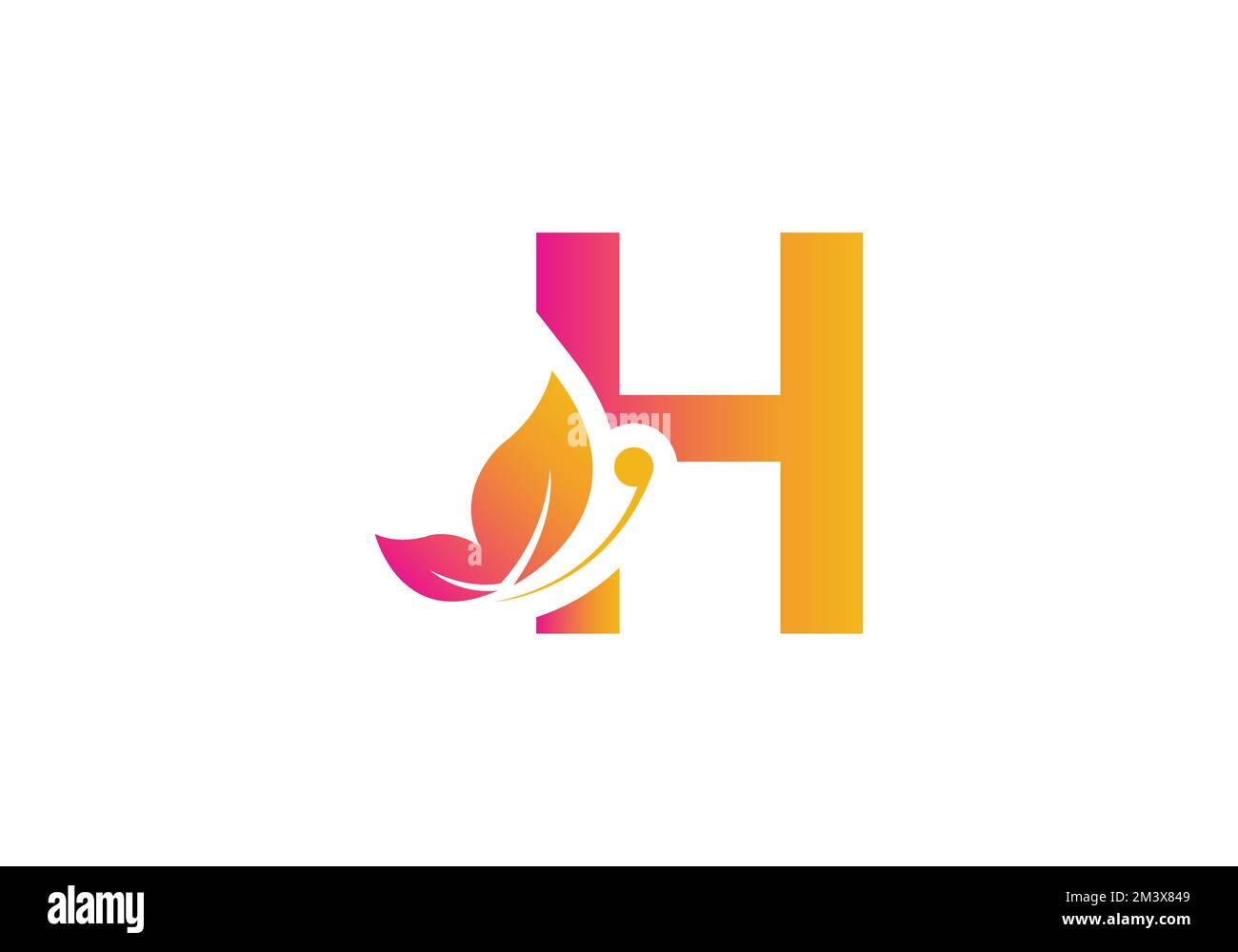 this is a letter H butterfly symbol logo design Stock Vector Image ...