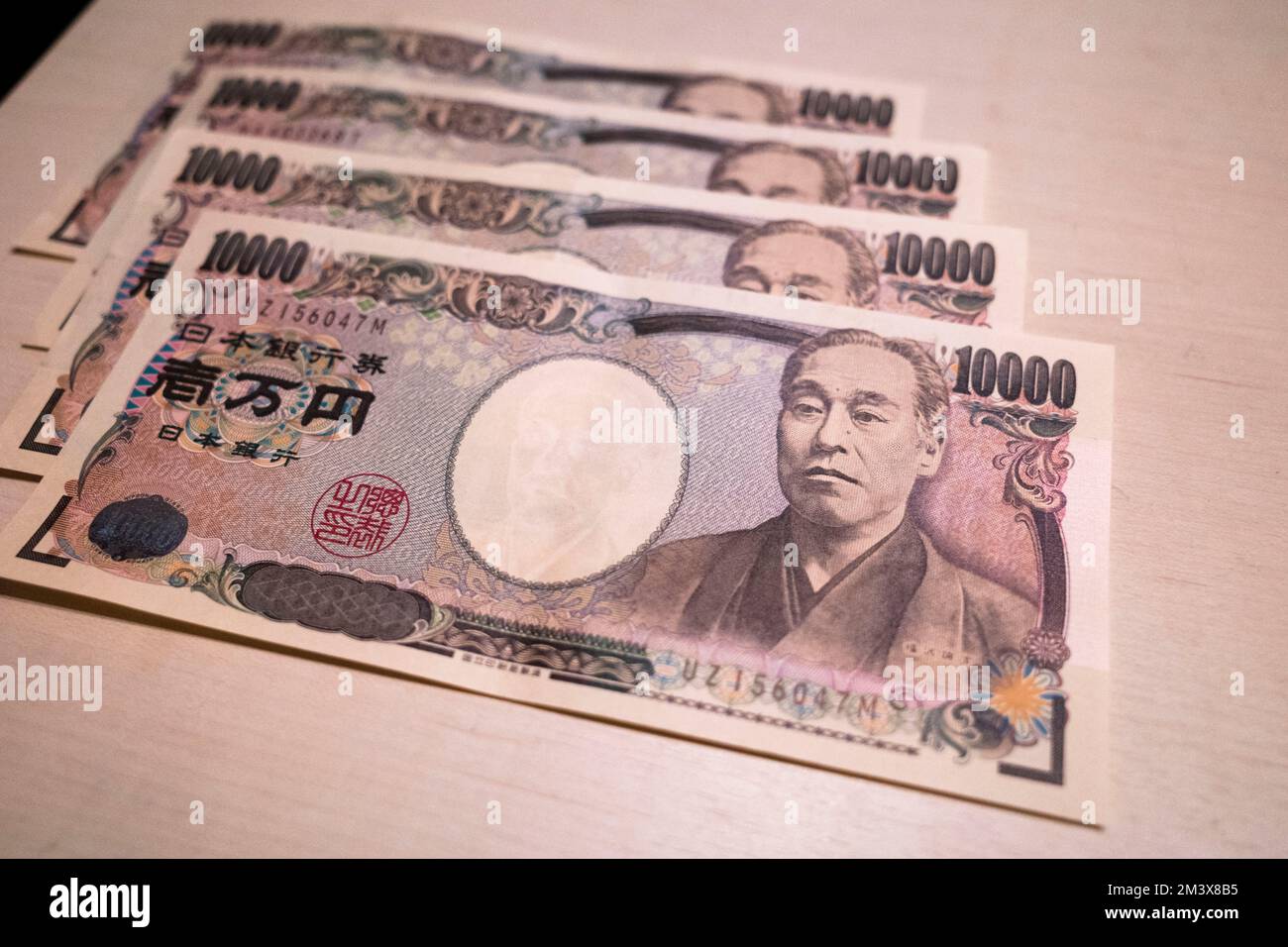 Tokyo, Japan. 11th Dec, 2022. 10,000 Japanese Yen Â¥ bank notes issued ...