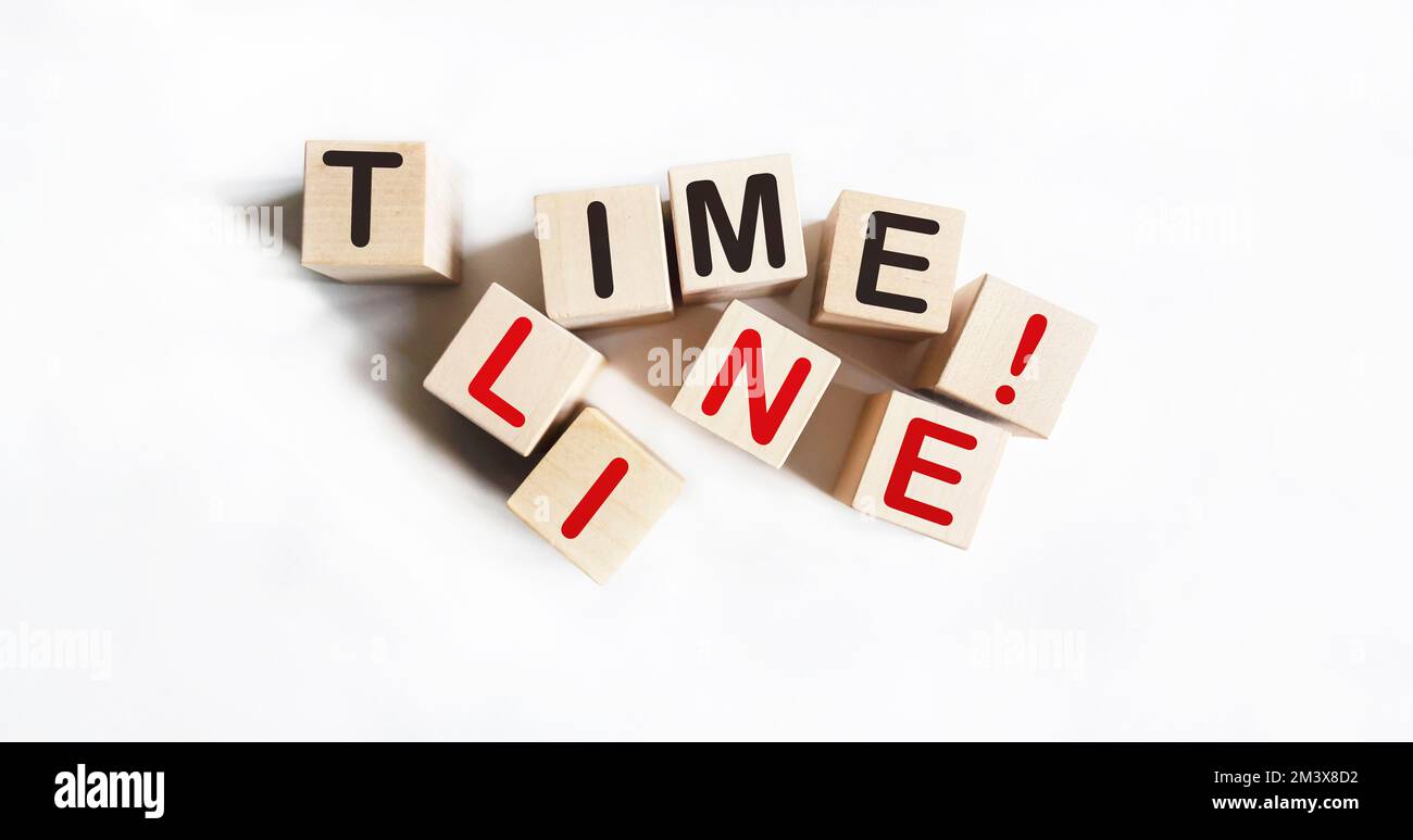 Word TIMELINE made from building blocks on white background Stock Photo ...