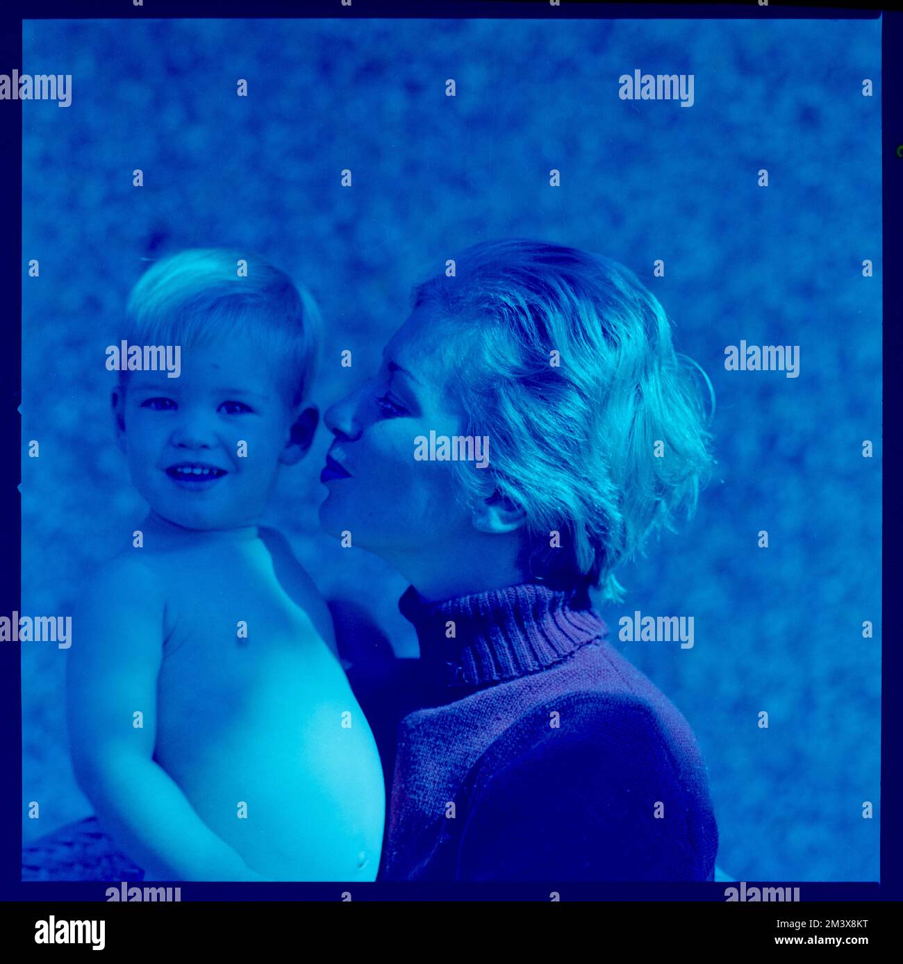 Pat Lambert with son and statue, Toni Frissell, Antoinette Frissell Bacon, Antoinette Frissell ...