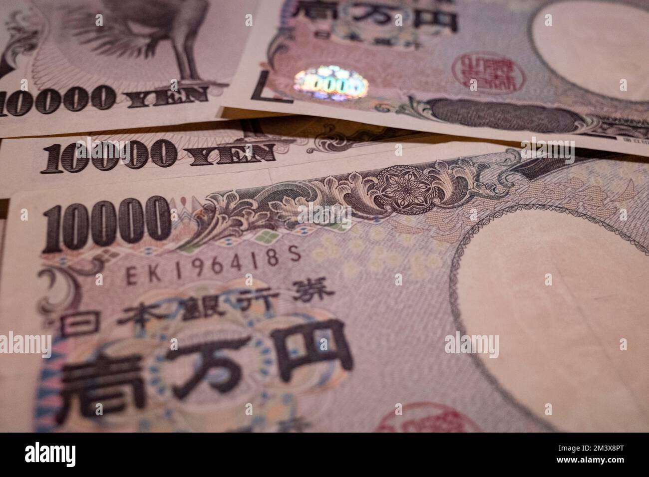 Tokyo, Japan. 11th Dec, 2022. 10,000 Japanese Yen Â¥ bank notes issued ...