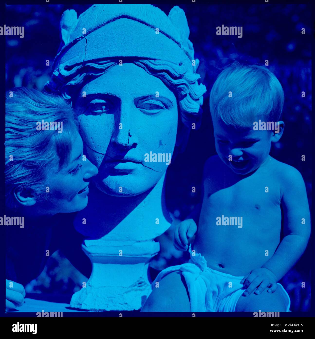 Pat Lambert with son and statue, Toni Frissell, Antoinette Frissell ...