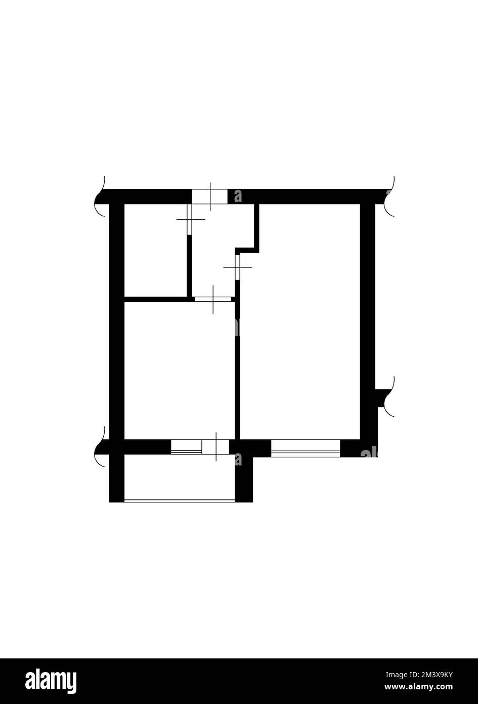 Sketch floor plan 2d illustration. Floor plan 2d with the furniture ...