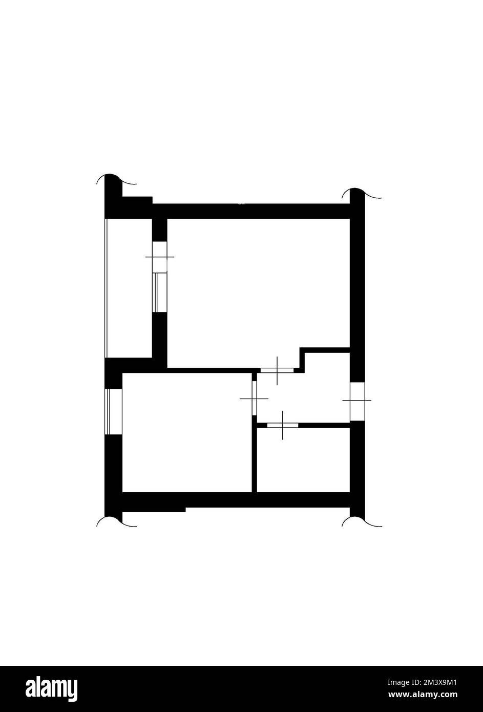 Sketch floor plan 2d illustration. Floor plan 2d with the furniture ...