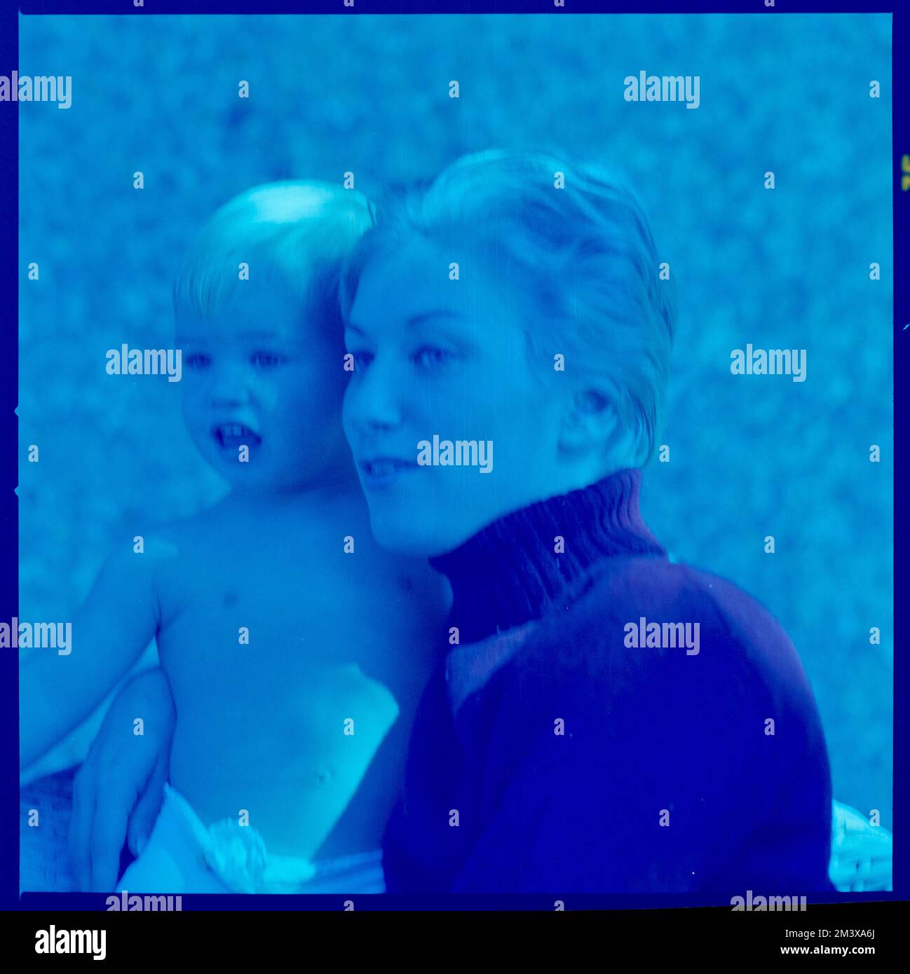 Pat Lambert with son and statue, Toni Frissell, Antoinette Frissell Bacon, Antoinette Frissell ...