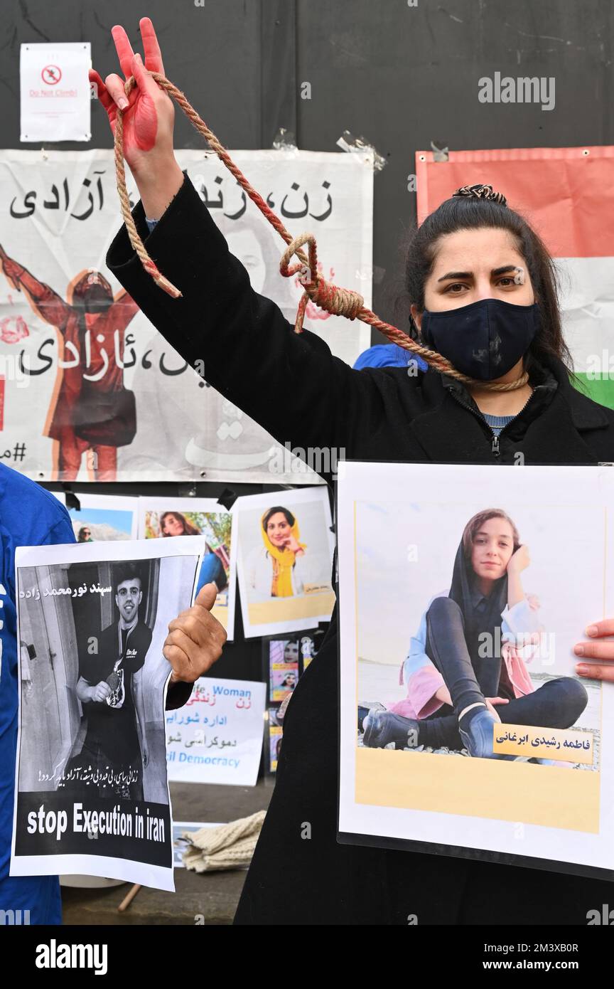 London, UK. 17th December 2022. Women’s protest dance in support of ...